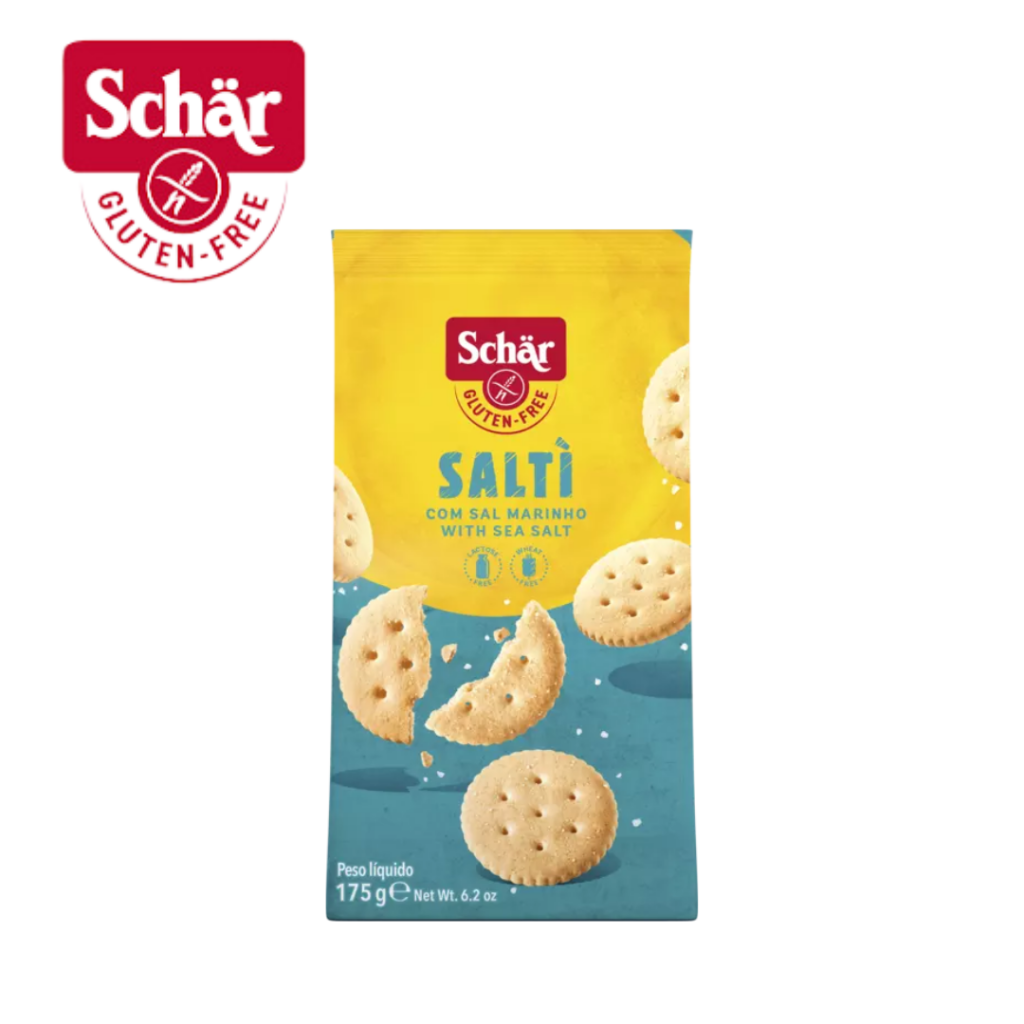 Biscoito saltí com sal marinho Dr. Schar 175g - Glúten Pra Quê ...