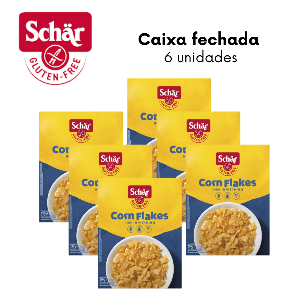 KIT Cereal matinal corn flakes Dr. Schar 250g - Caixa com 6 unidades ...