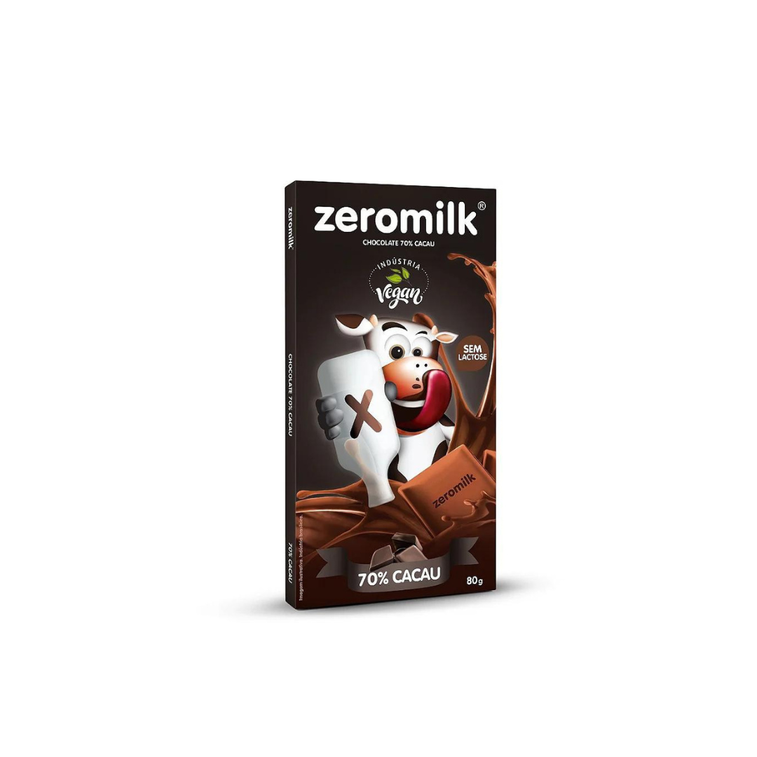 Chocolate 70% cacau Zeromilk 20g - Glúten Pra Quê | Produtos sem Glúten