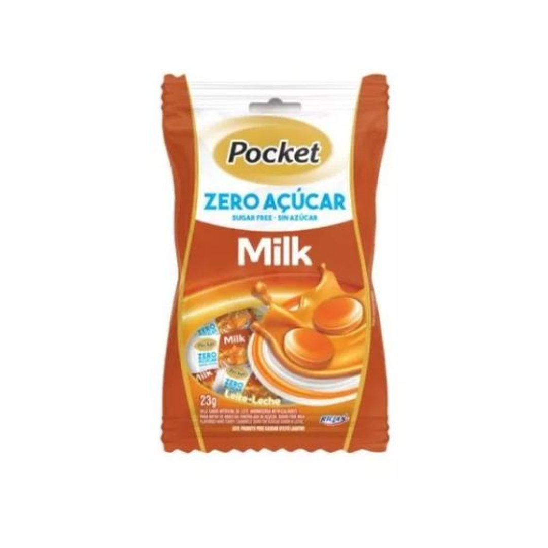 bala sabor leite zero açúcar Pocket 23g - Glúten Pra Quê | Produtos sem ...