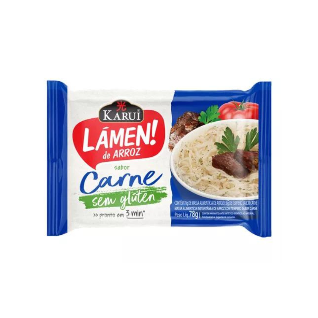 Lámen de arroz sabor carne Karui 78g - Glúten Pra Quê | Produtos sem Glúten